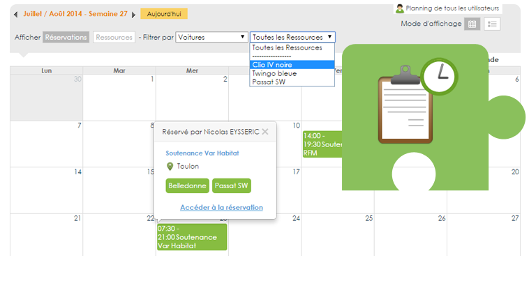 Réservation de ressources - Silverpeas votre plateforme collaborative libre